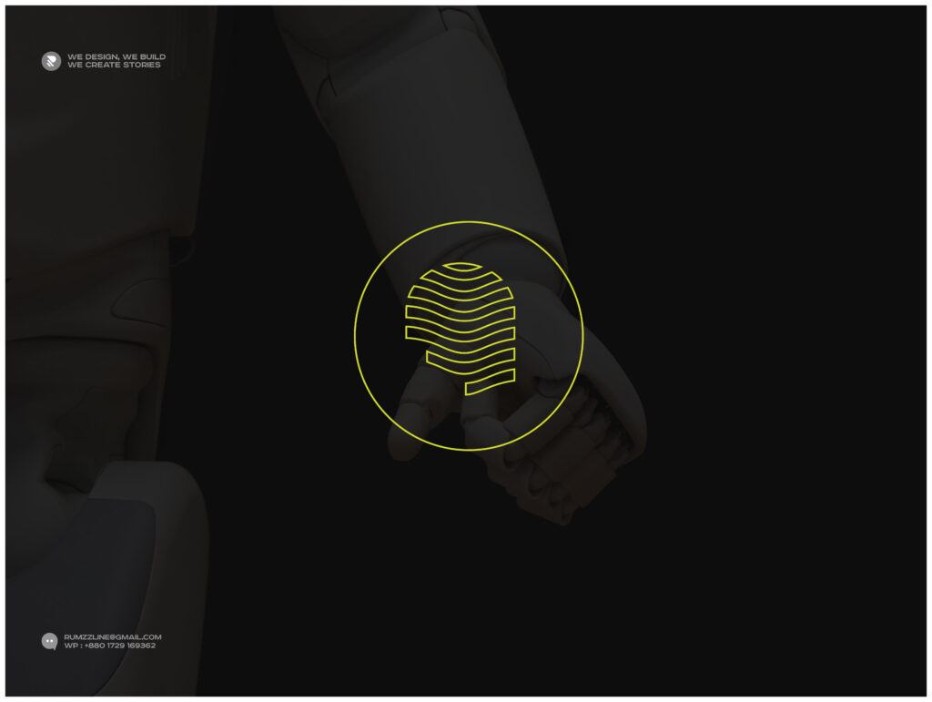 Logo, Modern, AI, Robotics, Automation, Algorithm, Tech, Wave